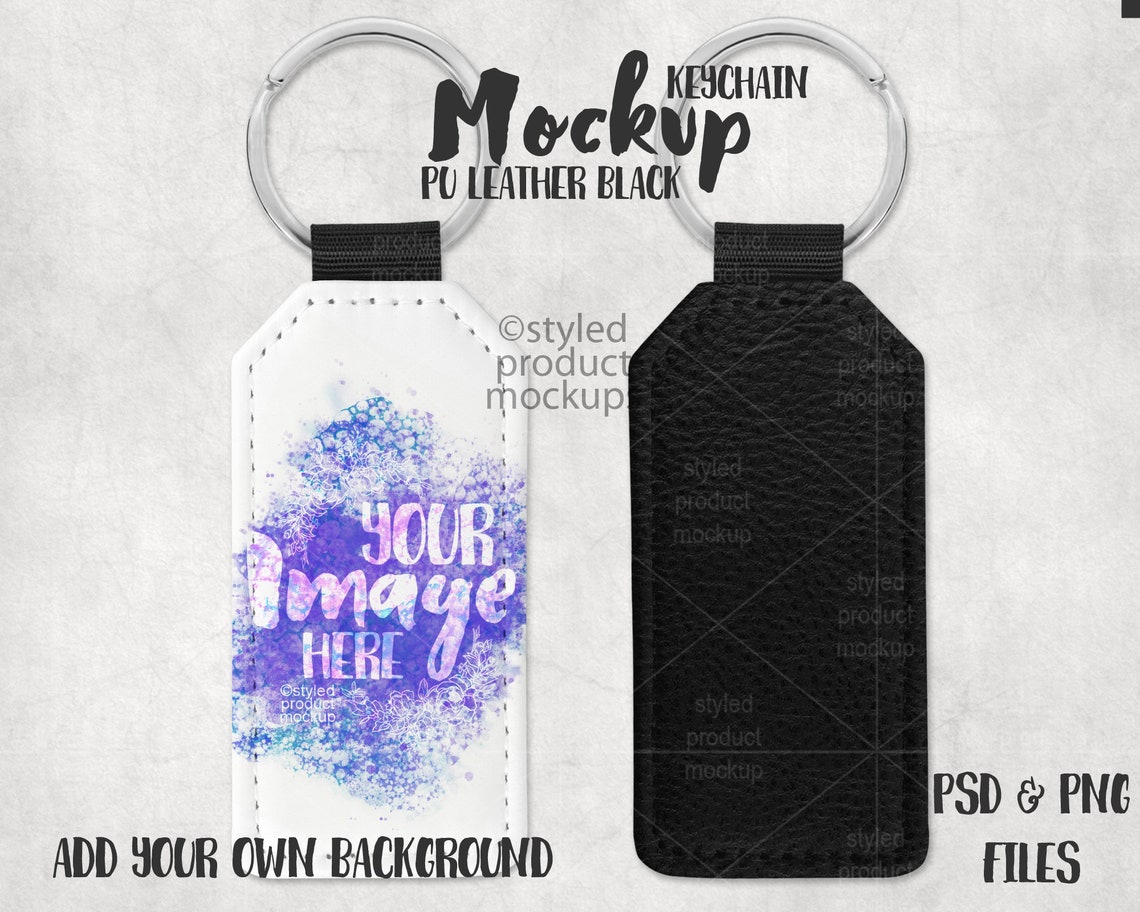 Dye Sublimation Rectangle PU Leather Keychain Mockup Add - Etsy