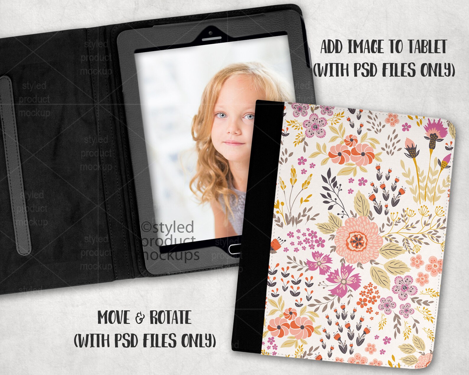 Dye Sublimation Padfolio Style Fabric Tablet Case Cover Mockup | Add ...