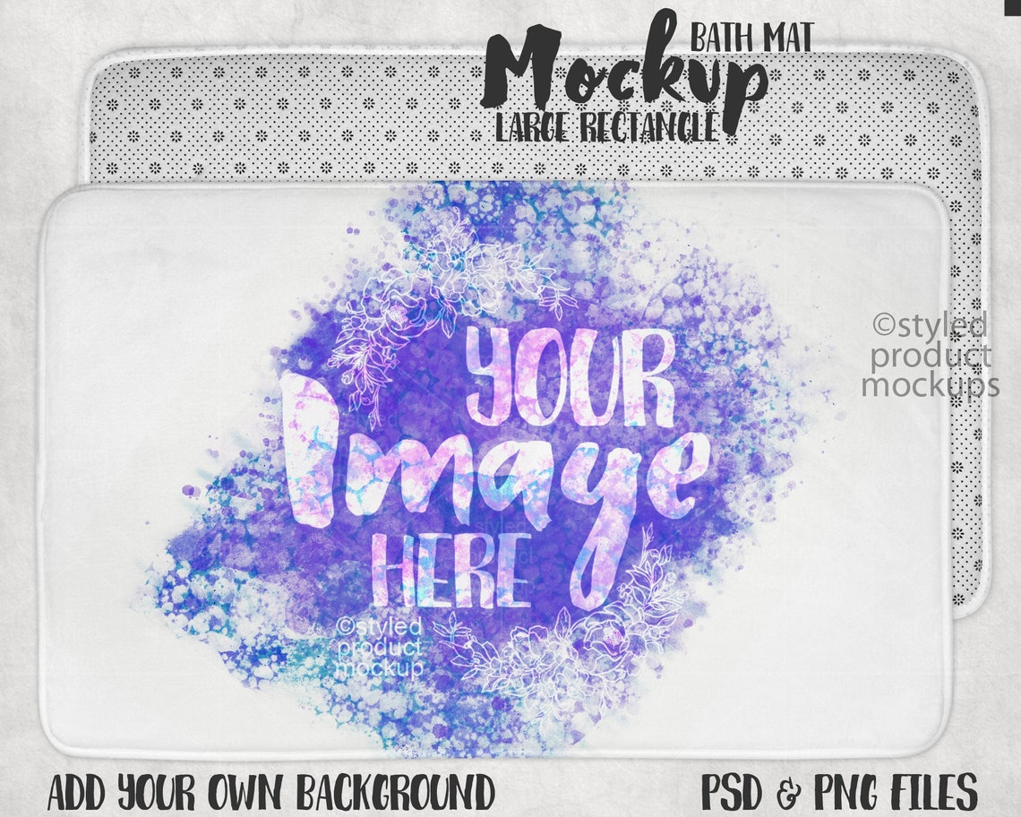 Dye Sublimation Large Rectangle Bath Mat Mockup Add Your Own | Etsy