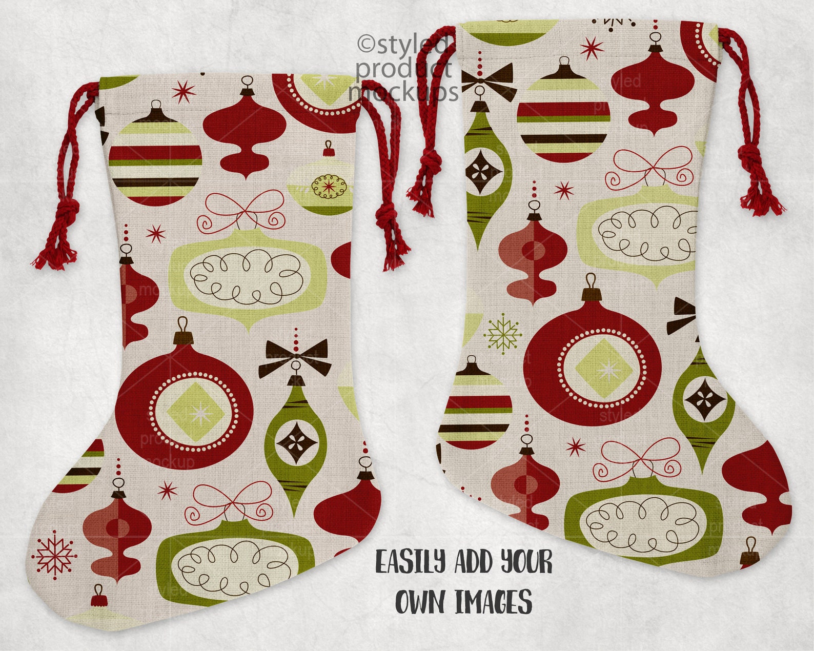 Dye Sublimation Linen Christmas Stocking Mockup Template Add - Etsy