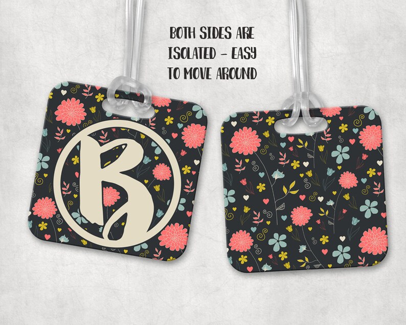 Square Luggage Tag Mockup Template Bag Tag Template | Etsy