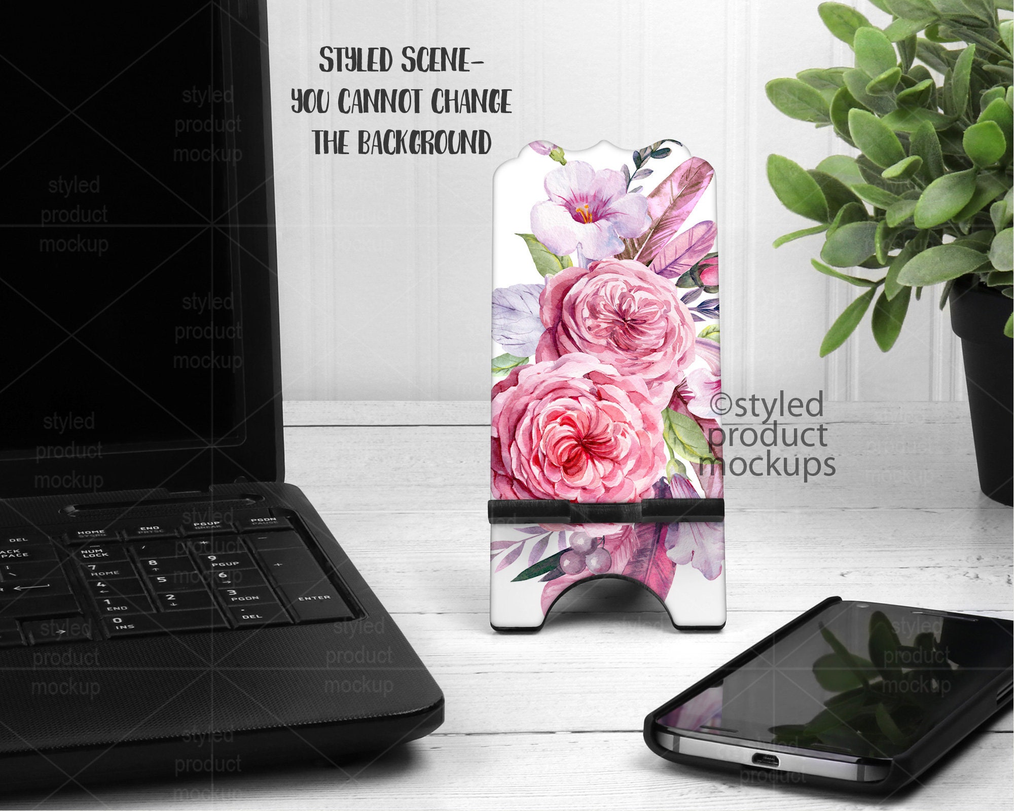 Dye Sublimation Benelux Small Cell Phone Stand Lifestyle Scene | Etsy