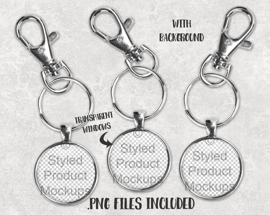 Round Bezel Setting Key Chain Mockup Template Key Chain | Etsy