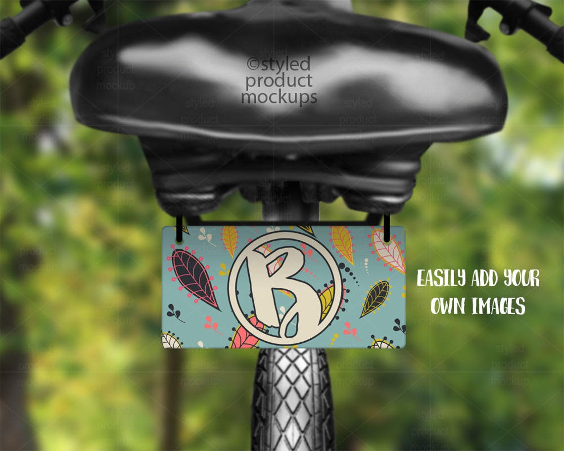 Bicycle License Plate Mockup Template Add Your Own - Etsy