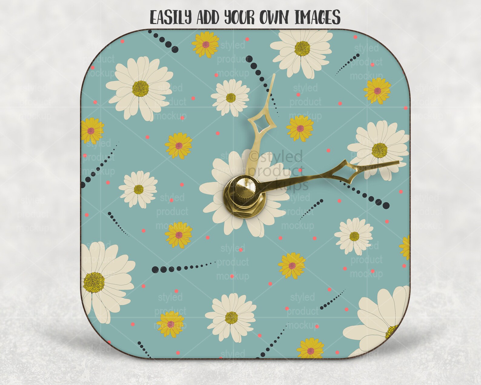 Dye Sublimation Square Desk Clock Mockup Add Your Own Image - Etsy