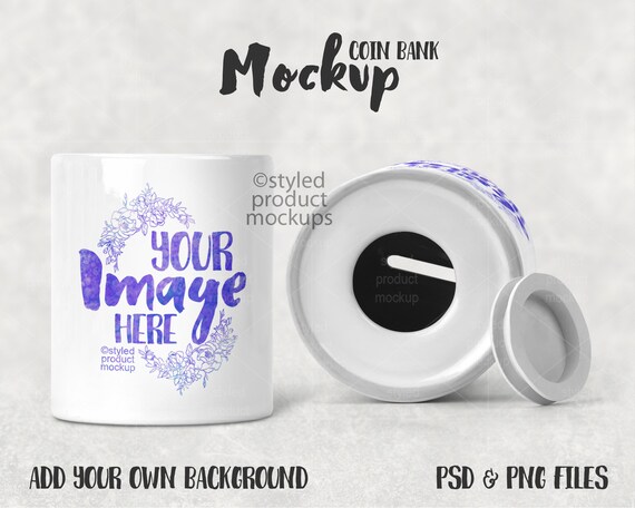 Dye Sublimation Ceramic Coin Bank Mockup Add Your Own Image | Etsy