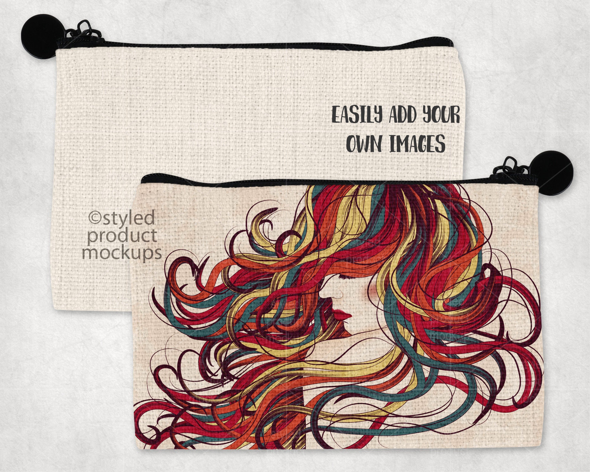 Dye Sublimation Linen Coin Pouch Mockup Template Add Your | Etsy