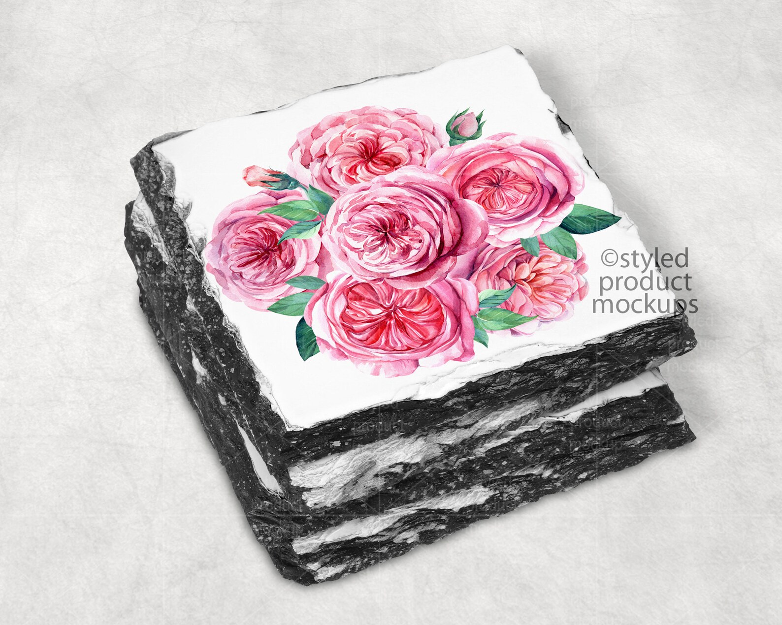 Dye Sublimation Square Slate Coaster Mockup | Add Your Own Image and ...