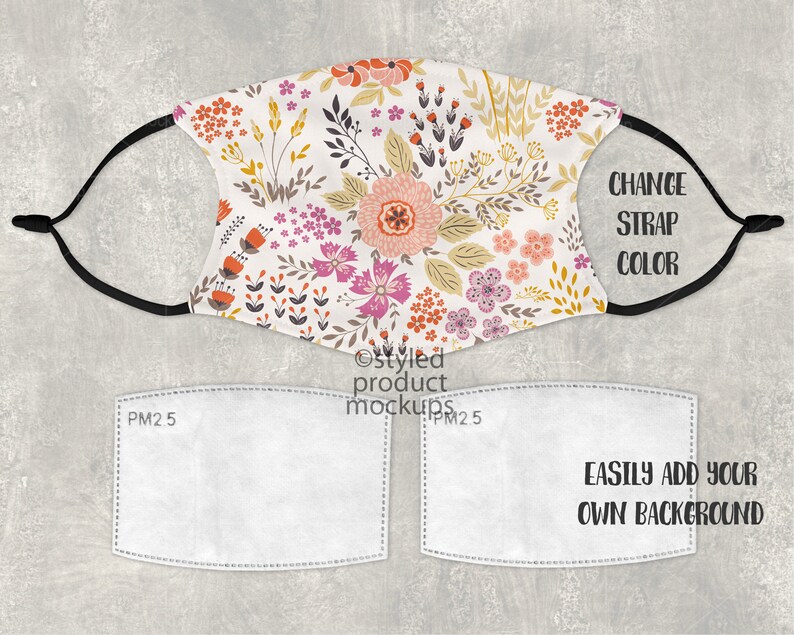 Dye Sublimation Face Mask With Filter Pocket Mockup | Add Your Own ...