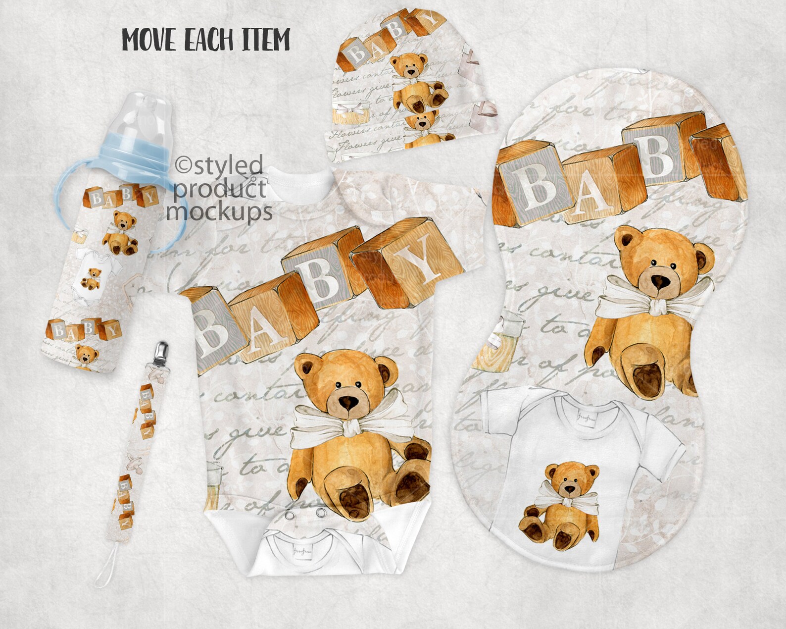 Dye Sublimation Baby Gift Set Mockup Add Your Own Image and | Etsy