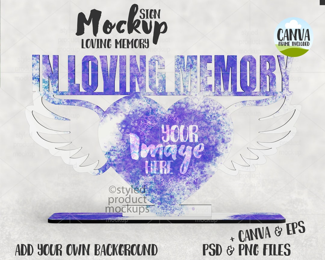 Dye Sublimation in Loving Memory Sign Mockup | Add Your Own Image and ...