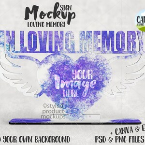Dye Sublimation in Loving Memory Sign Mockup | Add Your Own Image and ...