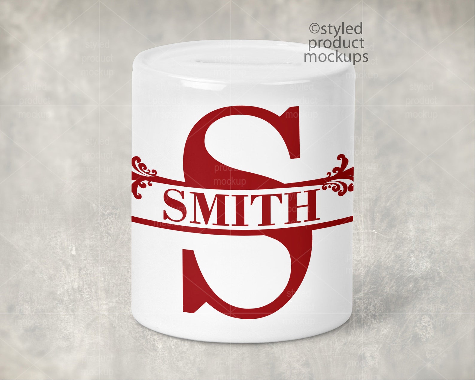 Dye Sublimation Ceramic Coin Bank Template Mockup Single View - Etsy