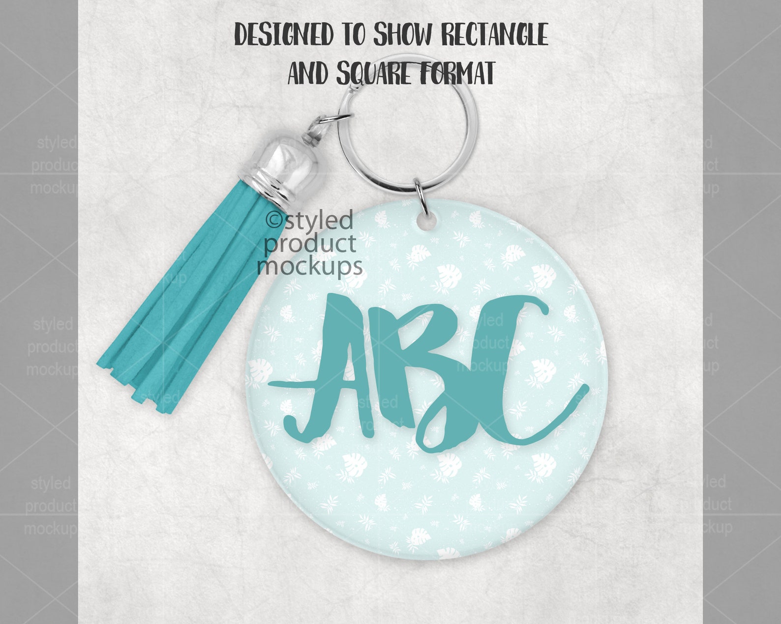Clear Acrylic Round Keychain With Tassel Mockup | Add Your Own Image ...