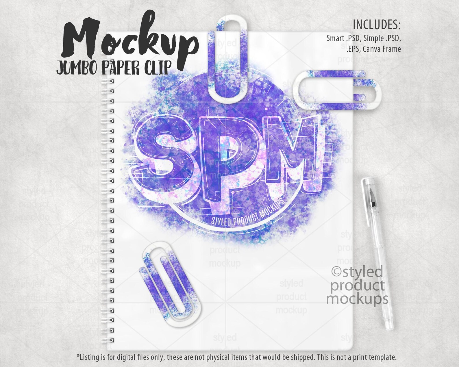 Dye Sublimation Jumbo Paper Clip Mockup | Add Your Own Image and ...