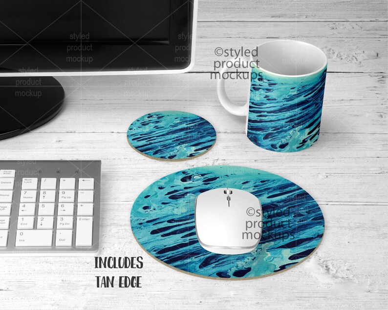 Dye Sublimation Office Desk Set Mockup Add Your Own Image - Etsy