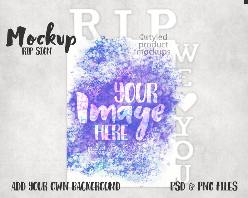 Dye Sublimation RIP Message Sign Mockup Add Your Own Image - Etsy