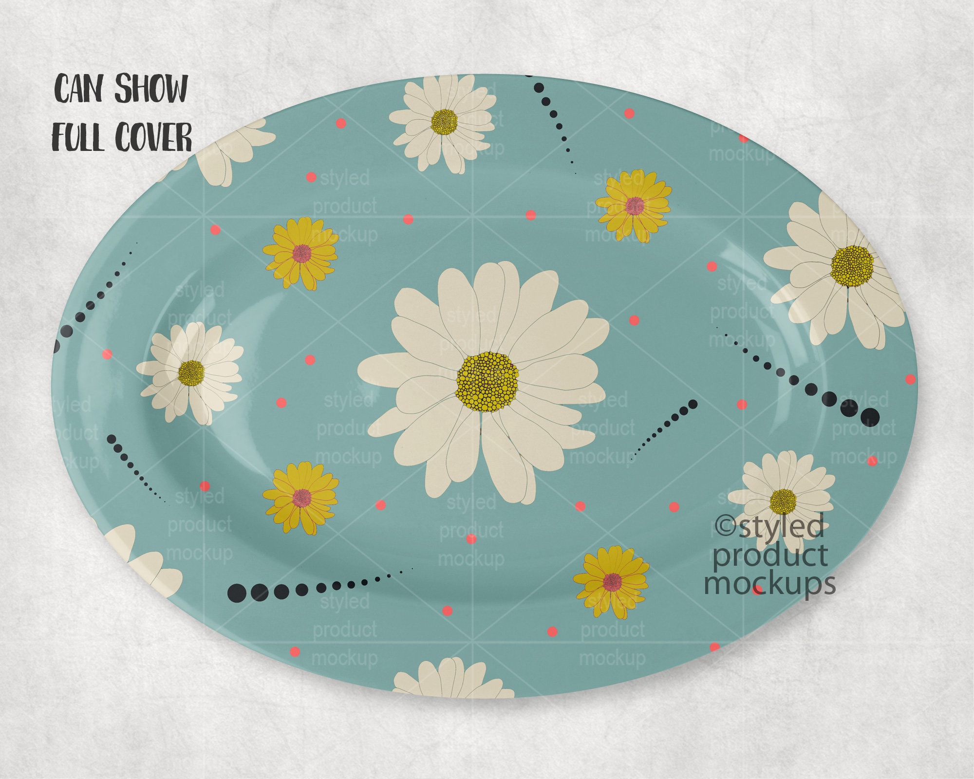 Dye Sublimation Oval Platter Mockup | Add Your Own Image and Background ...