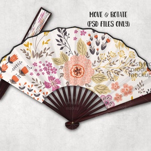 Dye Sublimation Folding Hand Fan Mockup Template | Add Your Own Image ...