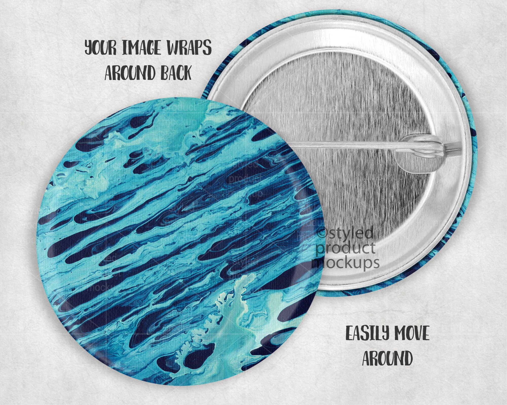 Round Pinback Button Mockup Add Your Own Image and | Etsy