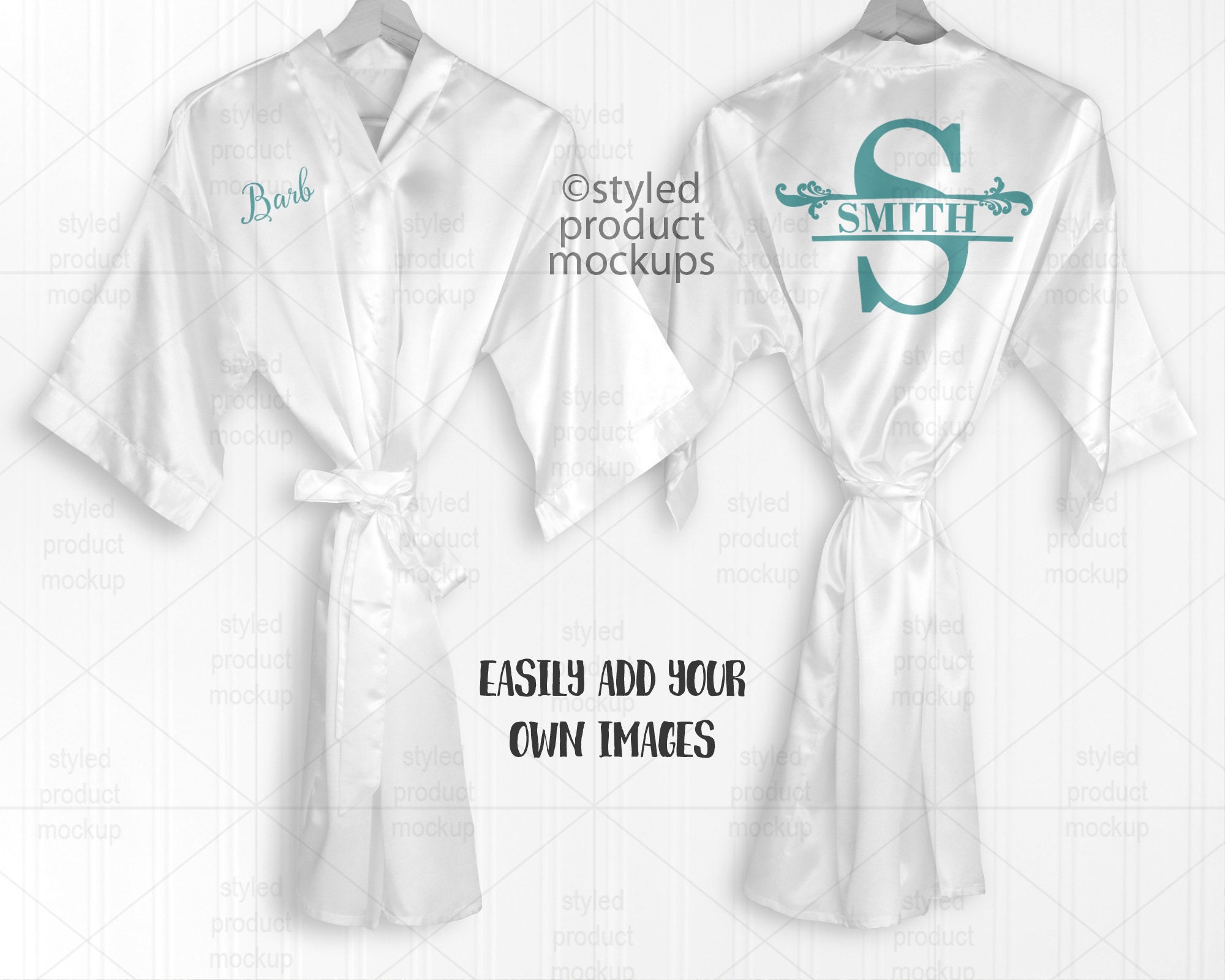 Satin Kimono Robe Mockup Add Your Own Image and Background - Etsy