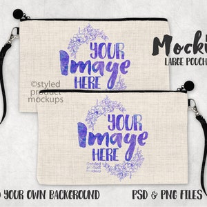 Dye Sublimation Linen Pouch With Strap Mockup Template | Add Your Own ...