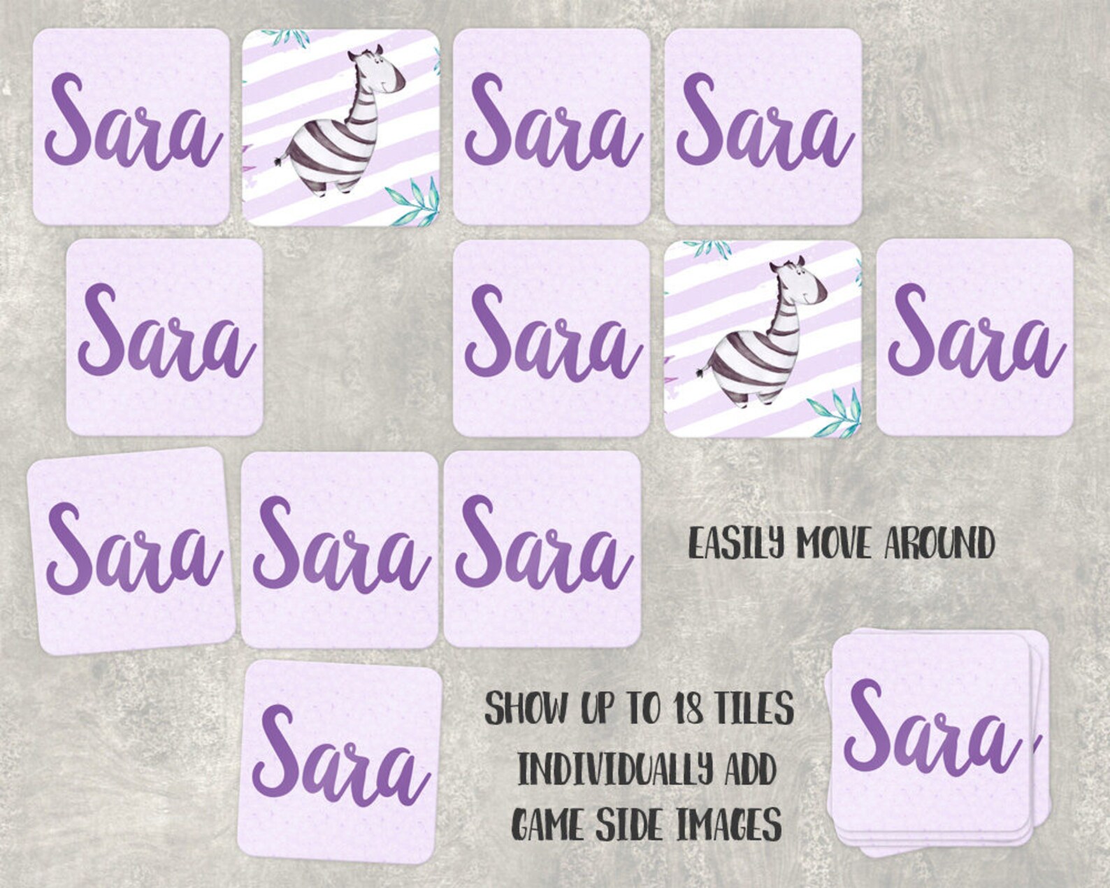 Memory Tile Game Mockup Template |add Your Own Image and Background - Etsy