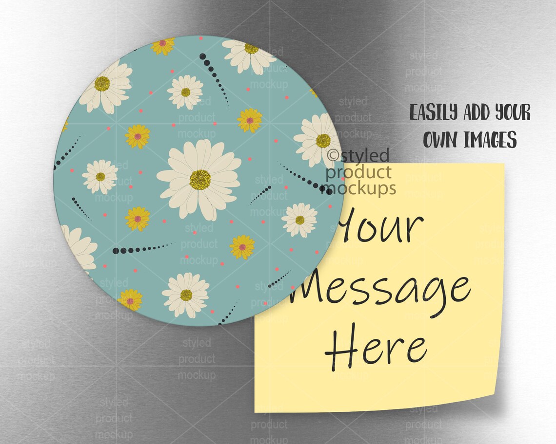 Dye Sublimation Round Hardboard Magnet Mockup Add Your Own - Etsy