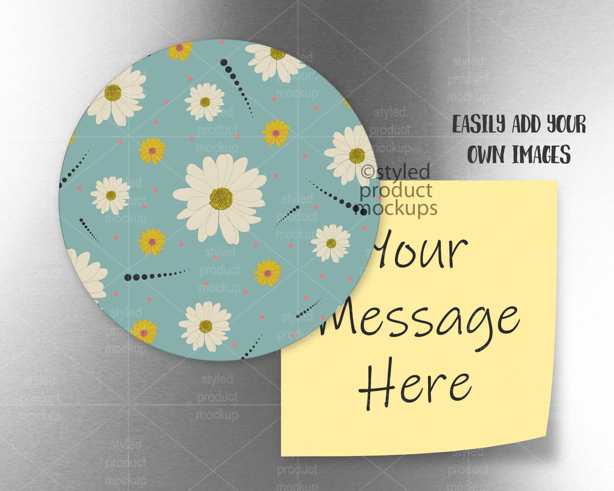 Dye sublimation round hardboard magnet Mockup Add your own | Etsy