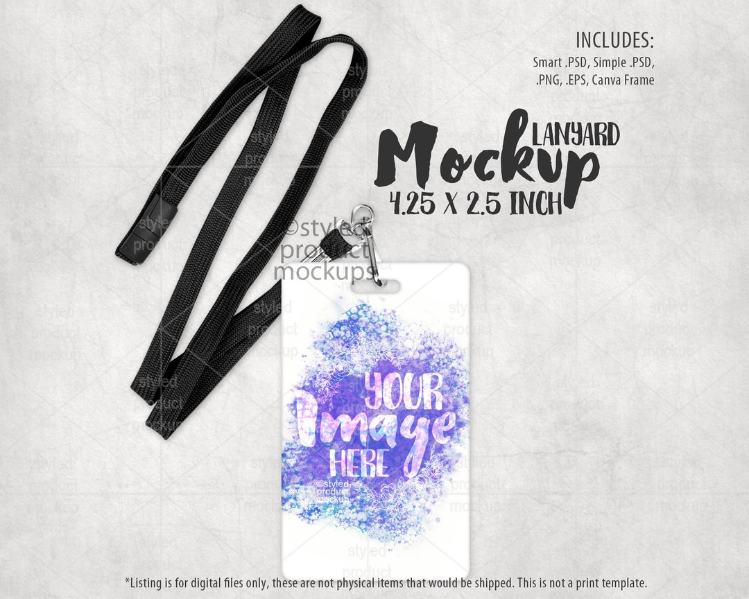 Dye Sublimation Breakaway Lanyard Tag Mockup | Add Your Own Image and ...