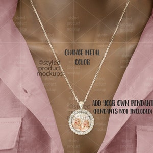 Empty Chains Hanging Around Woman's Neck Mockup | Add Your Own Image ...