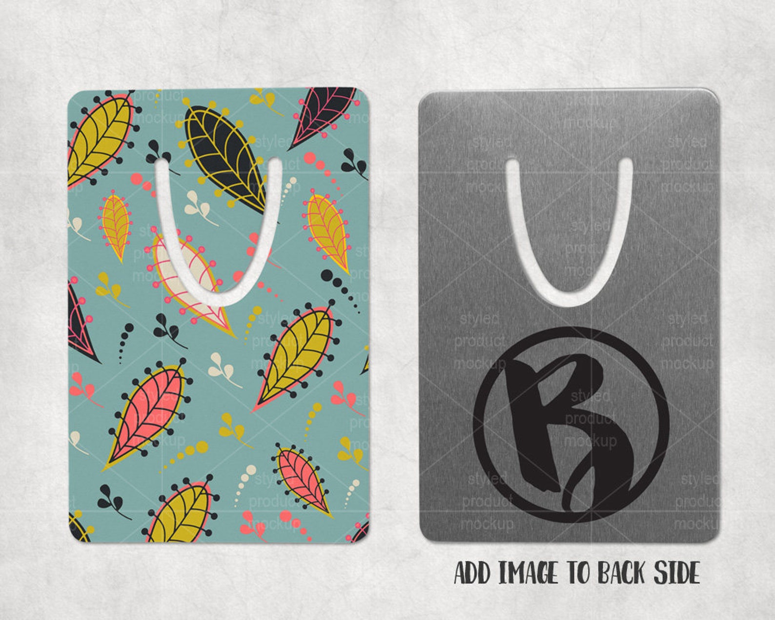 Short Rectangle Bookmark Mockup With Front and Back View Add | Etsy