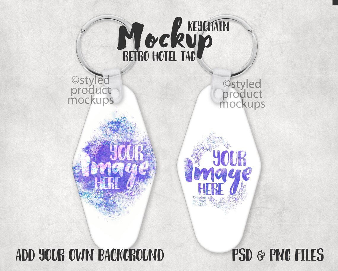 Dye Sublimation Retro Hotel Key Tag Mockup Add Your Own | Etsy
