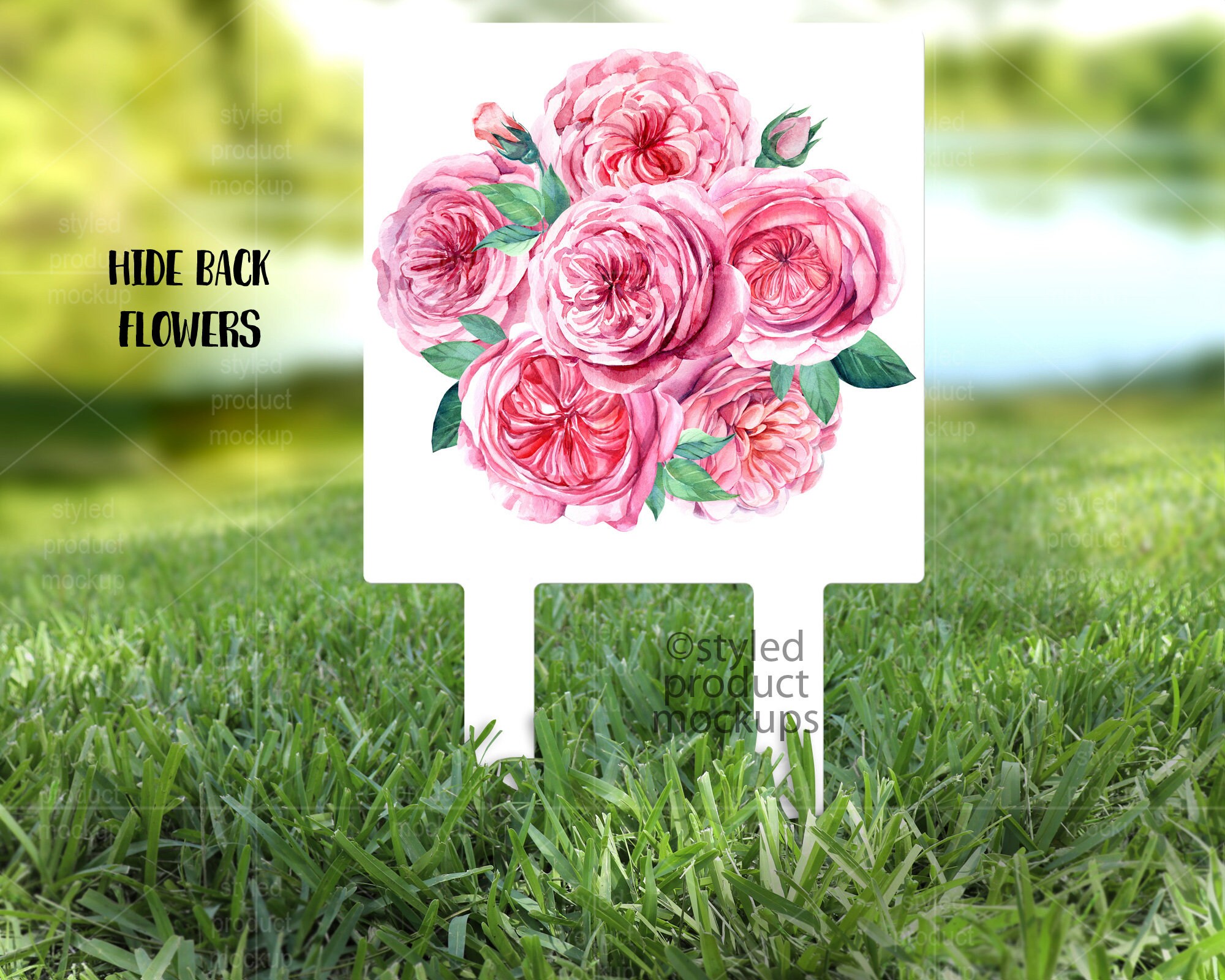 Dye Sublimation 4776 Square Yard Sign in Garden Mockup Add | Etsy