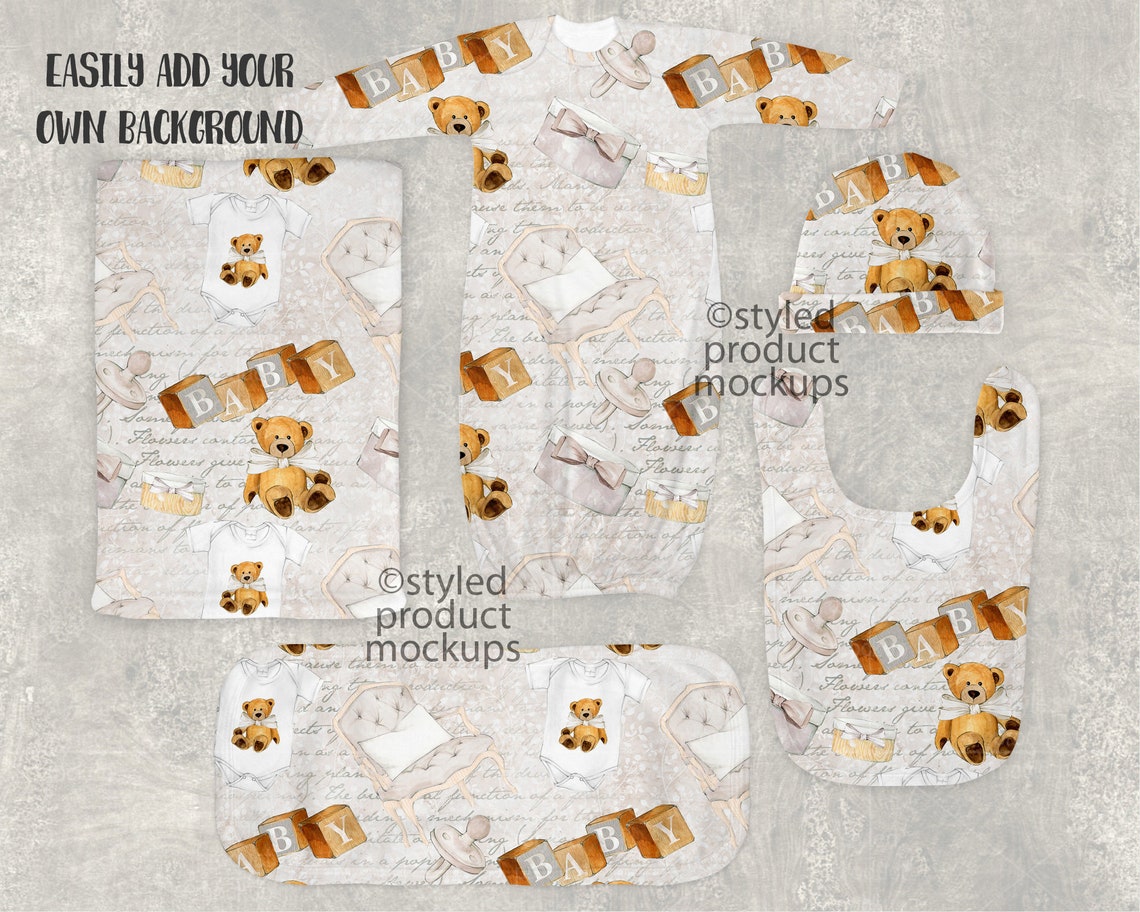 Dye Sublimation Baby Gift Set Mockup Add Your Own Image and - Etsy