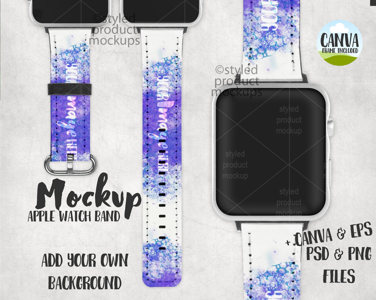 Dye Sublimation Apple Watch Band Mockup Add Your Own Image - Etsy