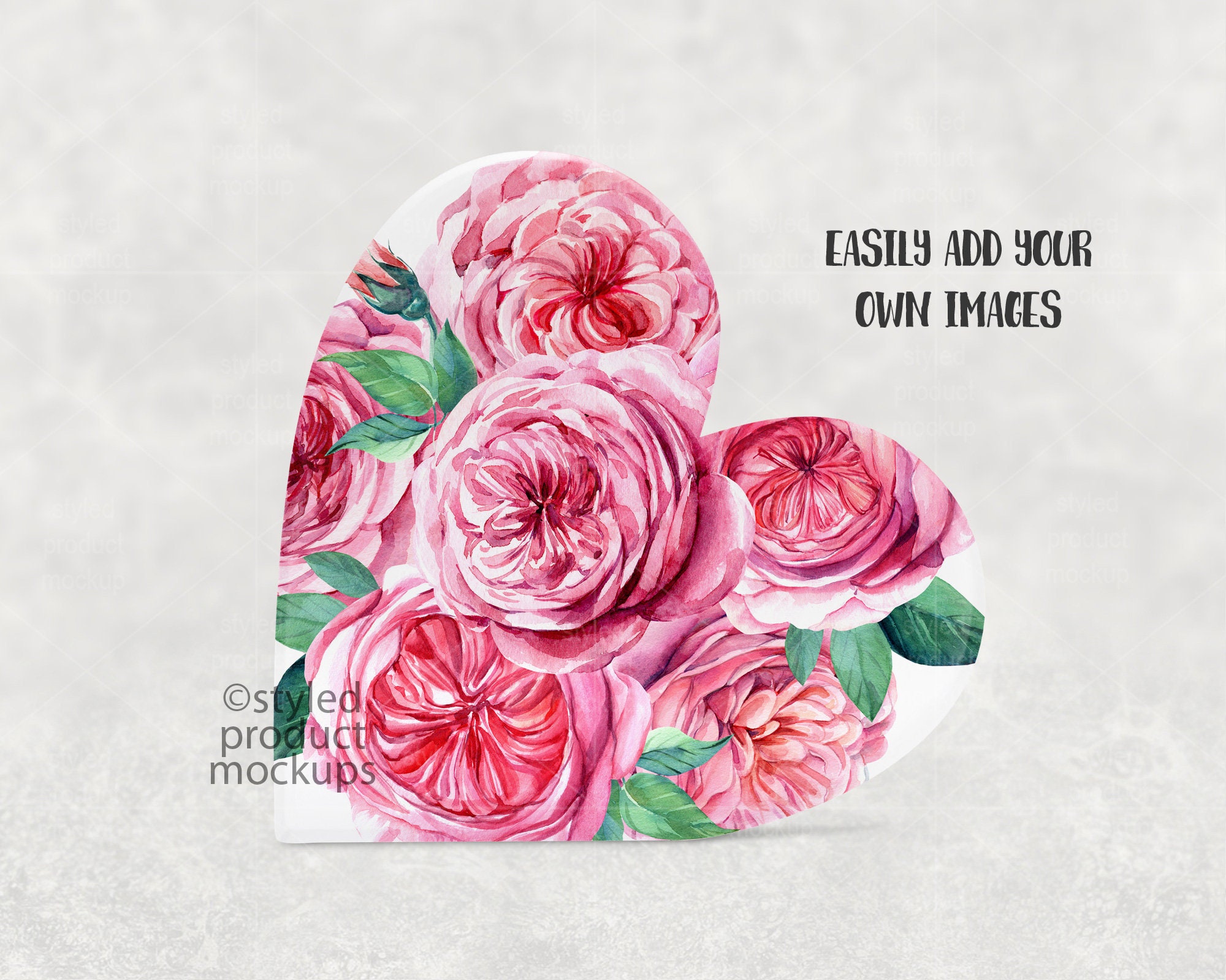 Freestanding Acrylic Heart Mockup | Add Your Own Image and Background ...