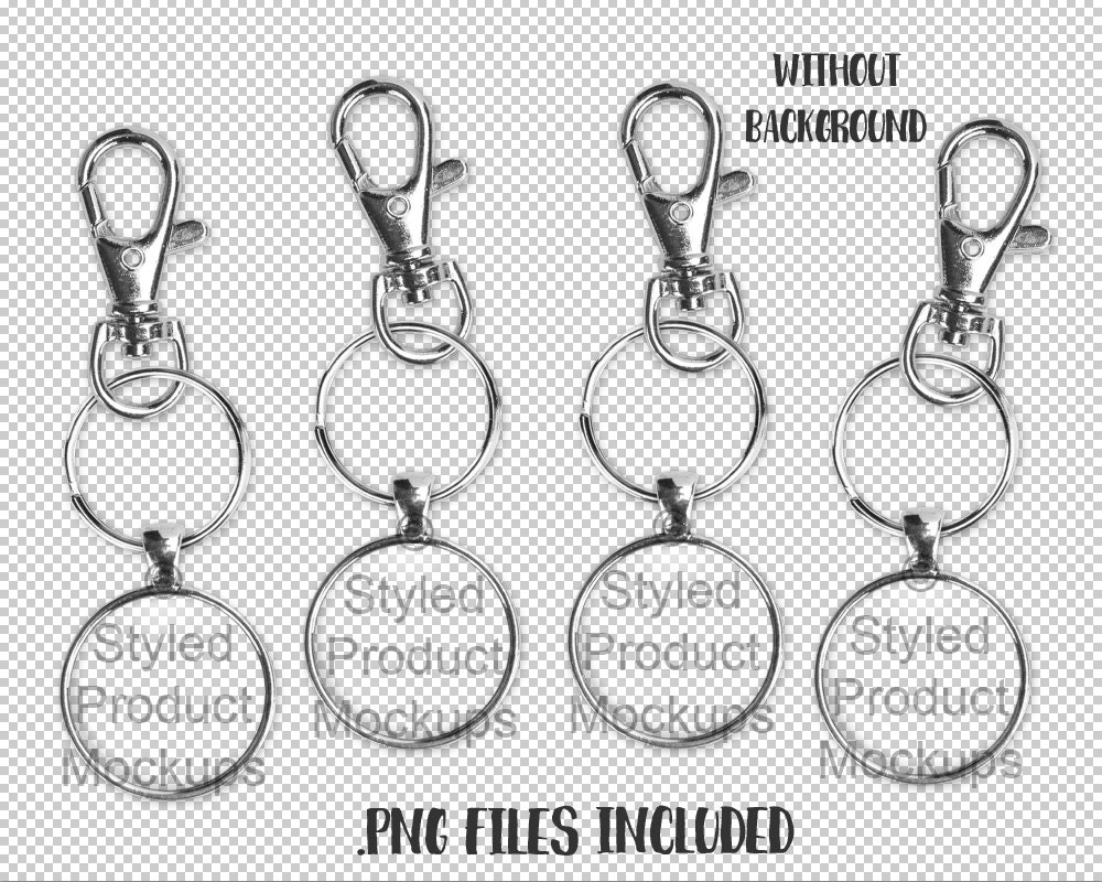 Round Bezel Setting Key Chain Mockup Template Key Chain | Etsy