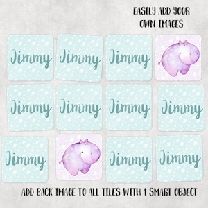 Memory Tile Game Mockup Template |add Your Own Image and Background - Etsy