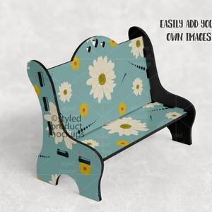 Dye Sublimation MDF Memorial Mini Bench Mockup | Add Your Own Image and ...