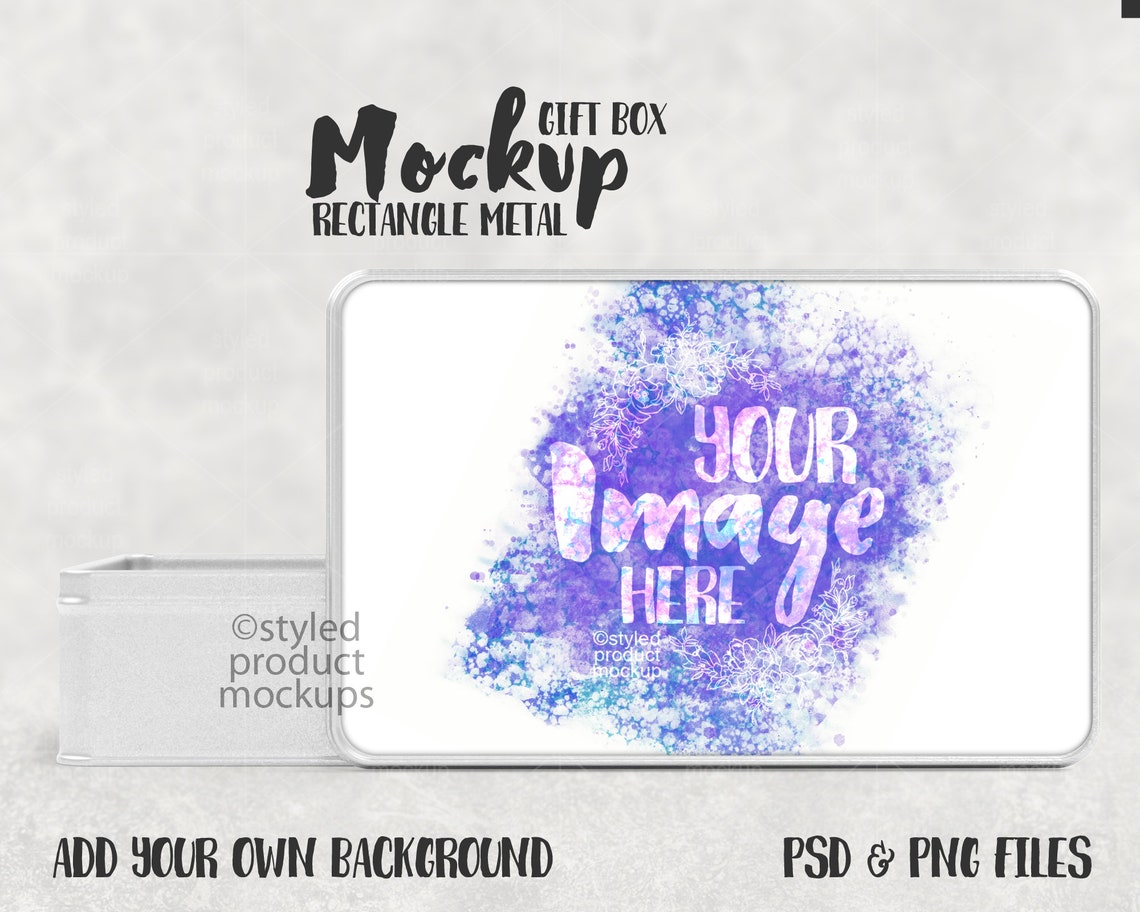 Dye Sublimation Rectangle Metal Tin Box Mockup Add Your Own - Etsy