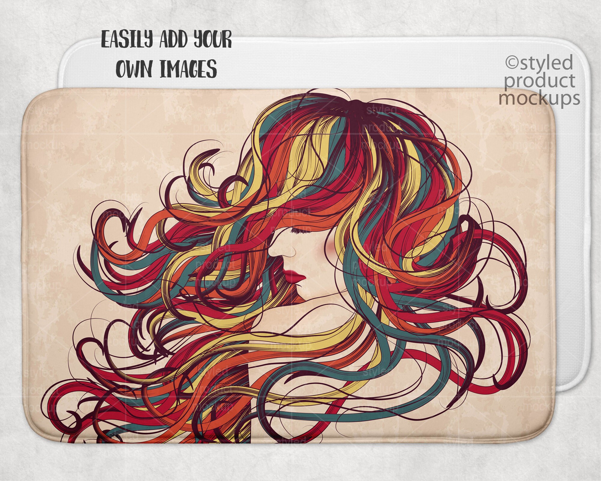 Dye Sublimation Bath Mat Mockup Add Your Own Image and | Etsy