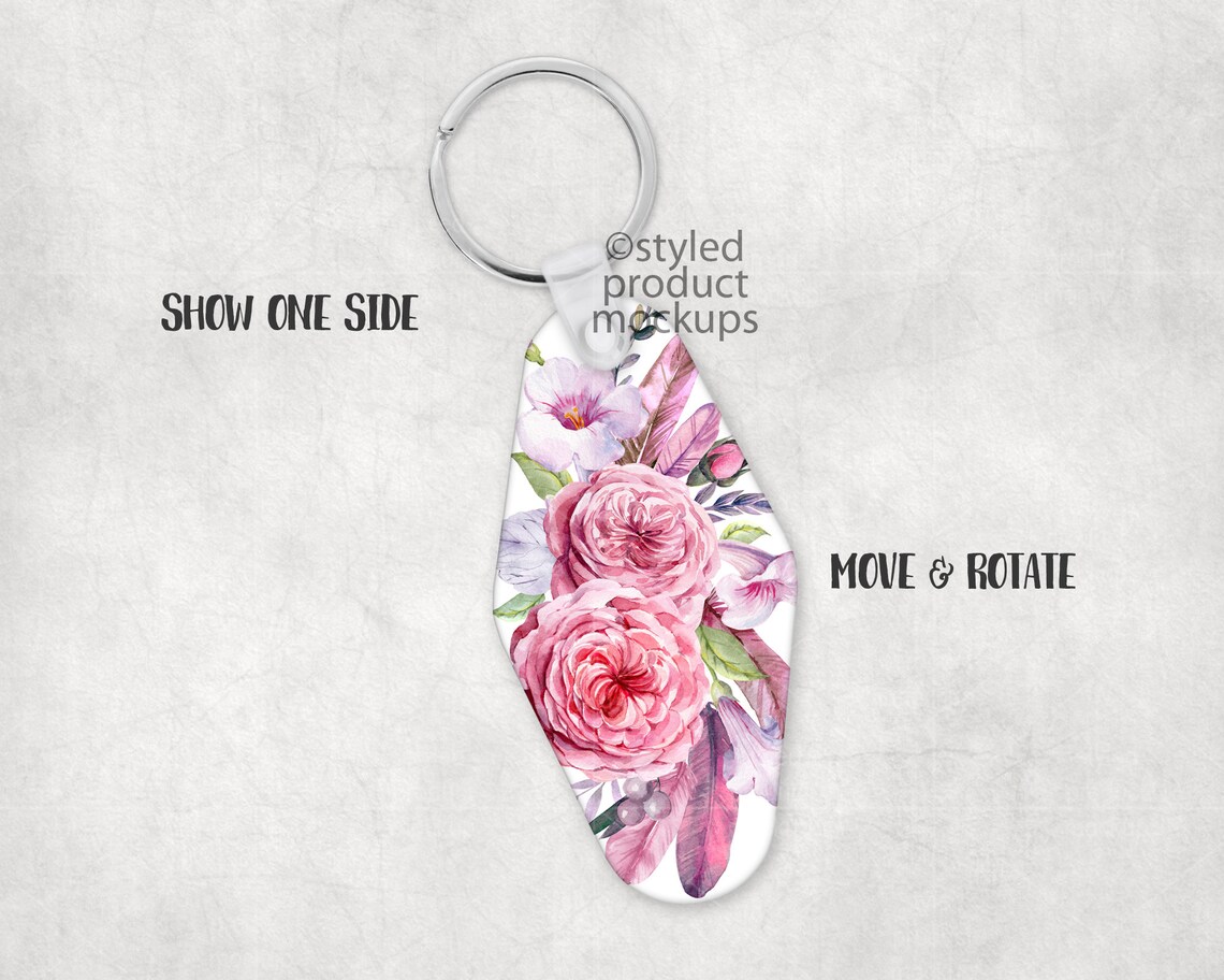 Dye Sublimation Retro Hotel Key Tag Mockup Add Your Own | Etsy