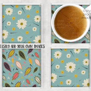 Square Acrylic Snap in Photo Insert Coaster Mockup | Add Your Own Image ...