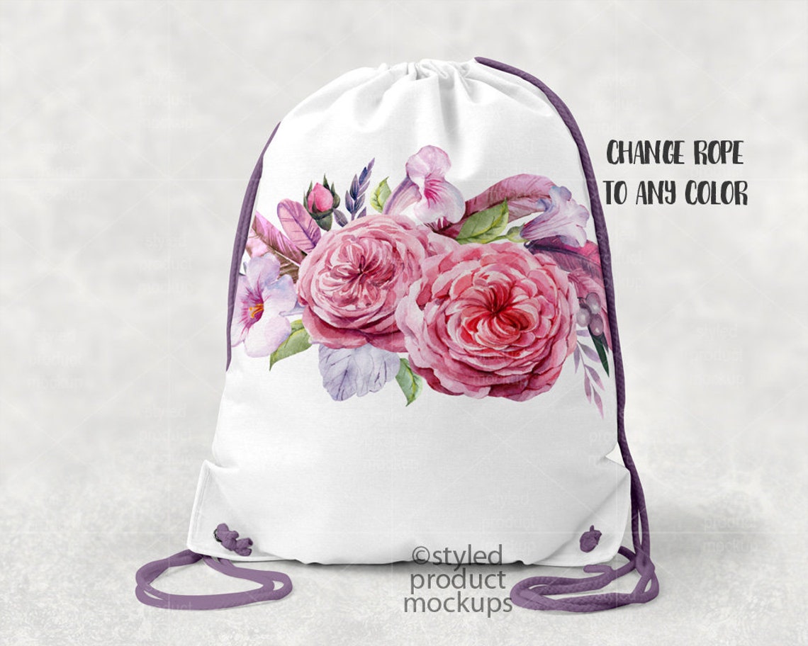 Drawstring Back Pack Mockup Template Add Your Own Image and - Etsy