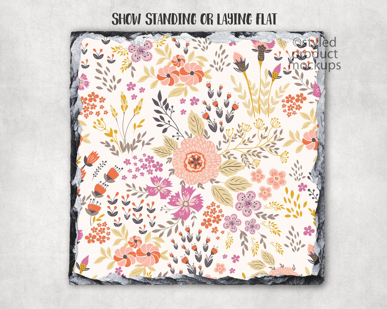 Dye Sublimation Square Slate Mockup | Add Your Own Image and Background ...