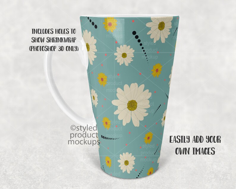 Dye Sublimation 17 Oz Latte Mug Mockup Add Your Own Image Etsy
