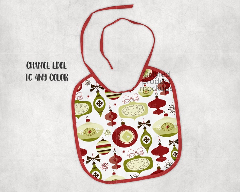 Dye Sublimation Baby Bib With Color Edge Border Mockup Add - Etsy