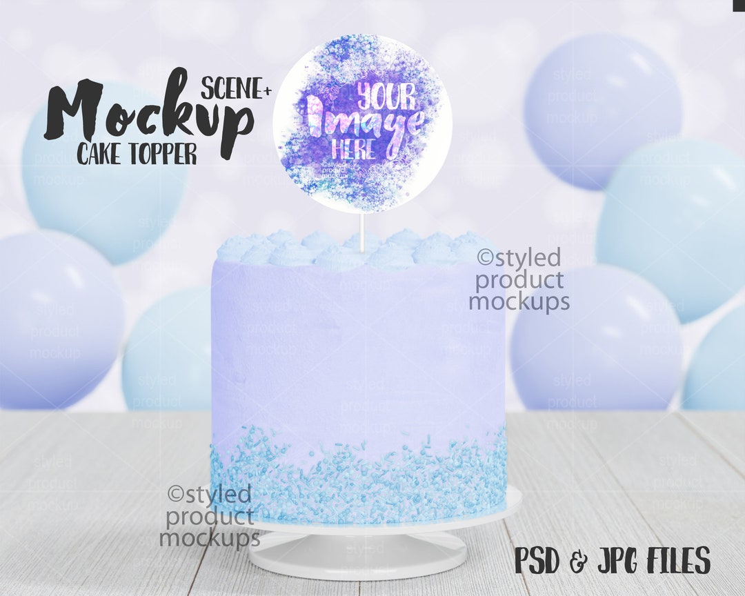 Cake Topper Decoration Mockup | Add Your Own Image - Etsy