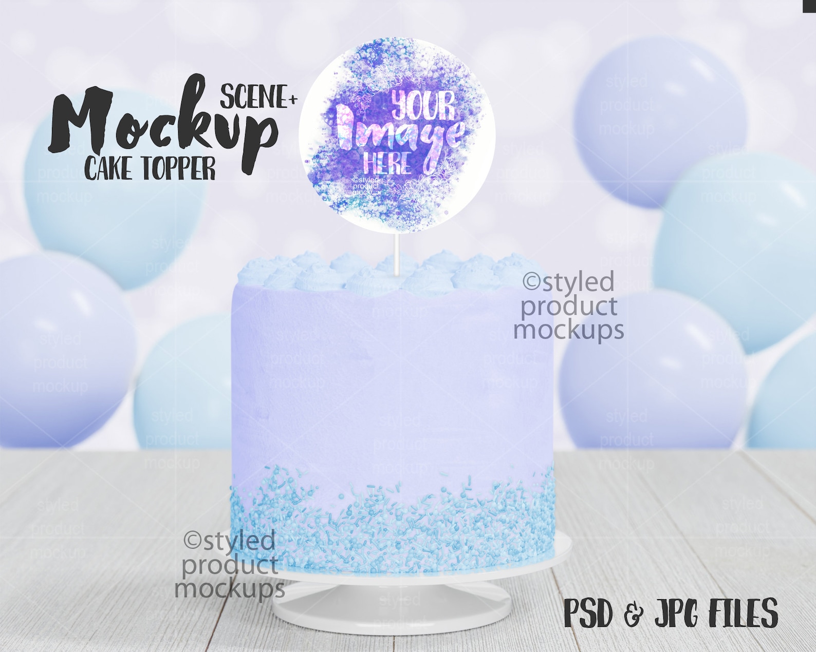 Cake Topper Decoration Mockup Add Your Own Image - Etsy